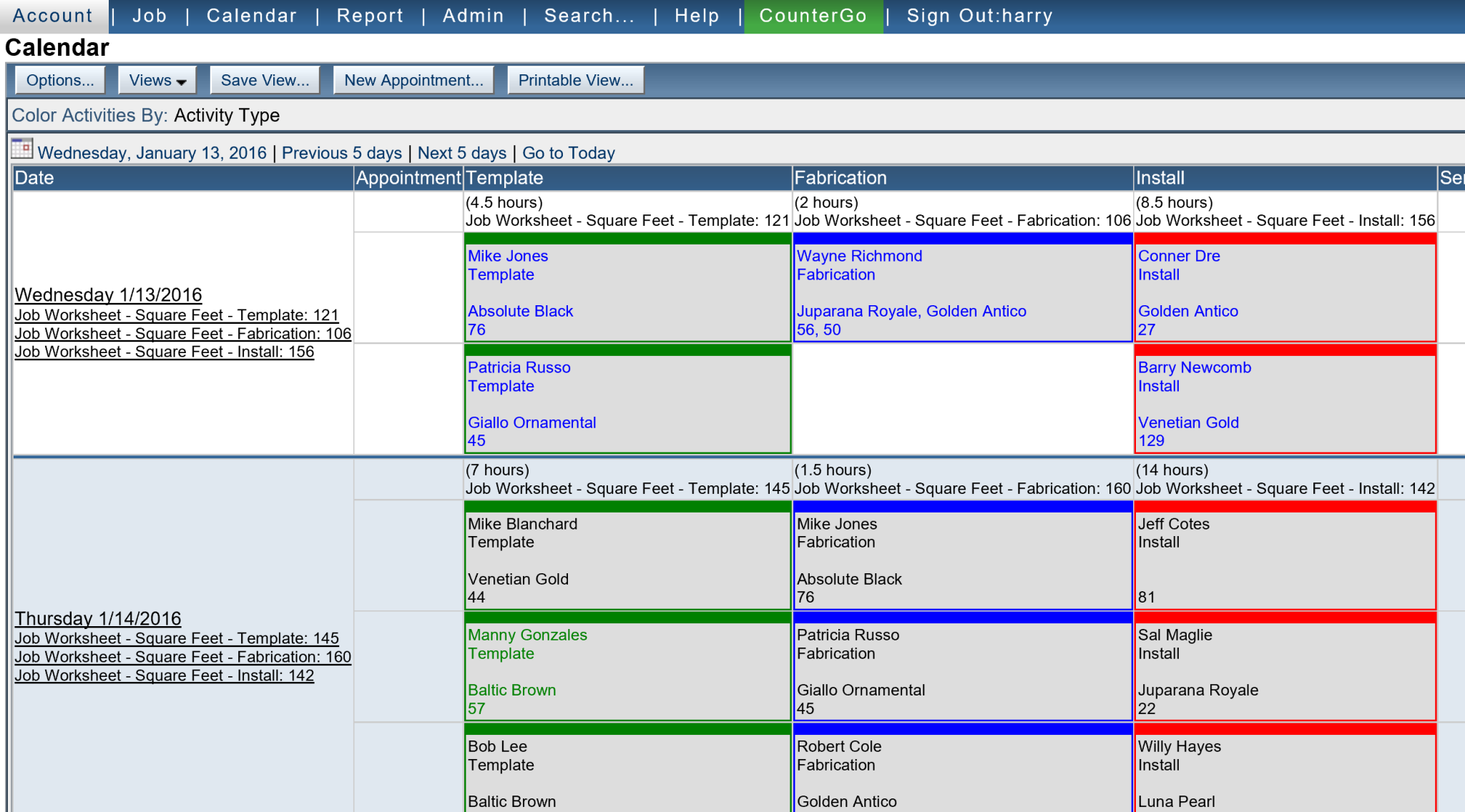 Customizing calendar views - Moraware